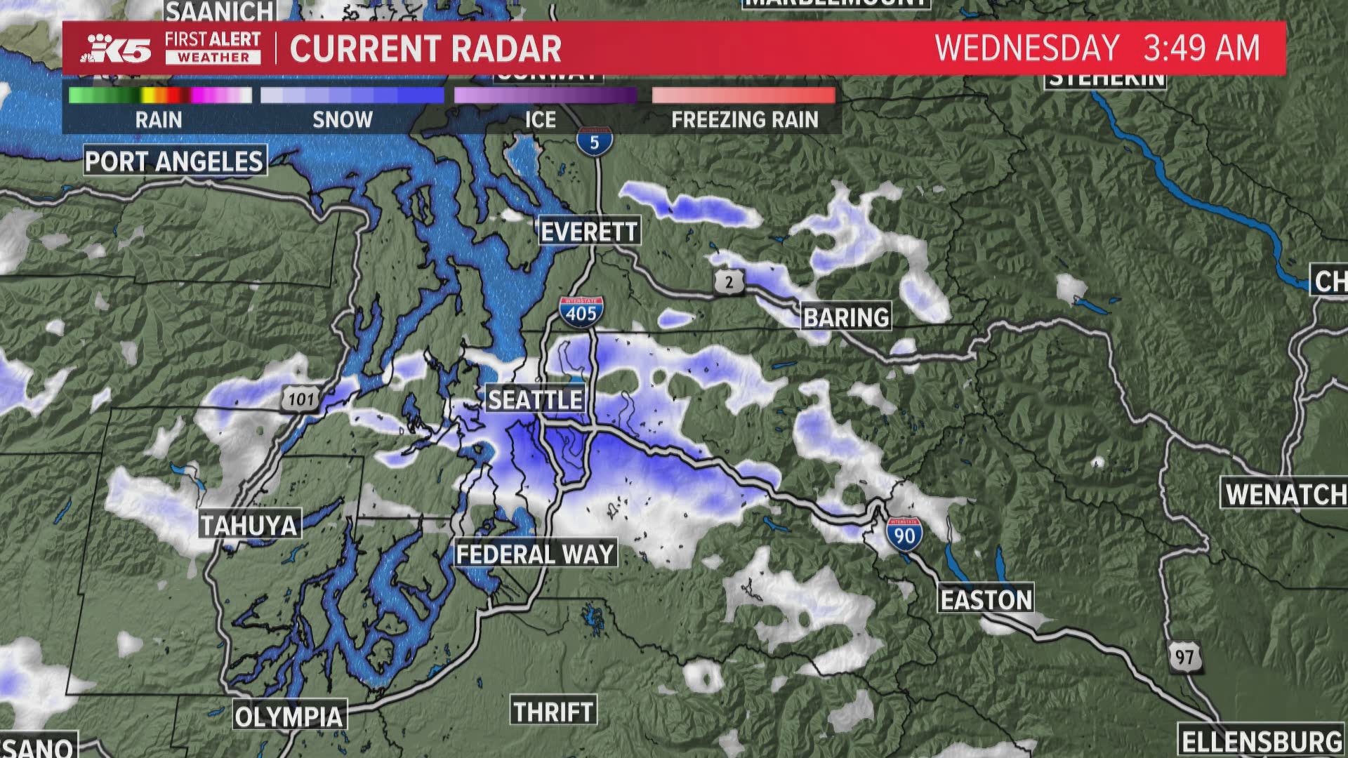 Morning snowfall totals for western Washington | kgw.com