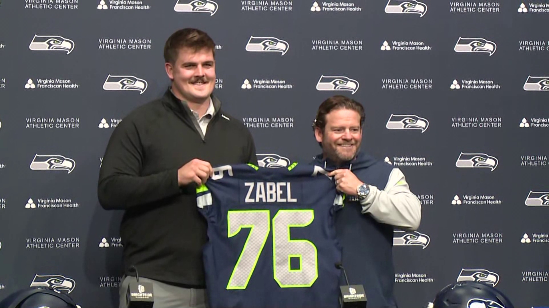 Rookie Grey Zabel reflects on No. 18 pick for the Seattle Seahawks | kgw.com