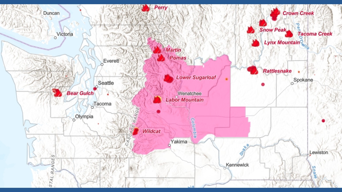 Washington battles 14 wildfires, over 122,000 acres burned | kgw.com