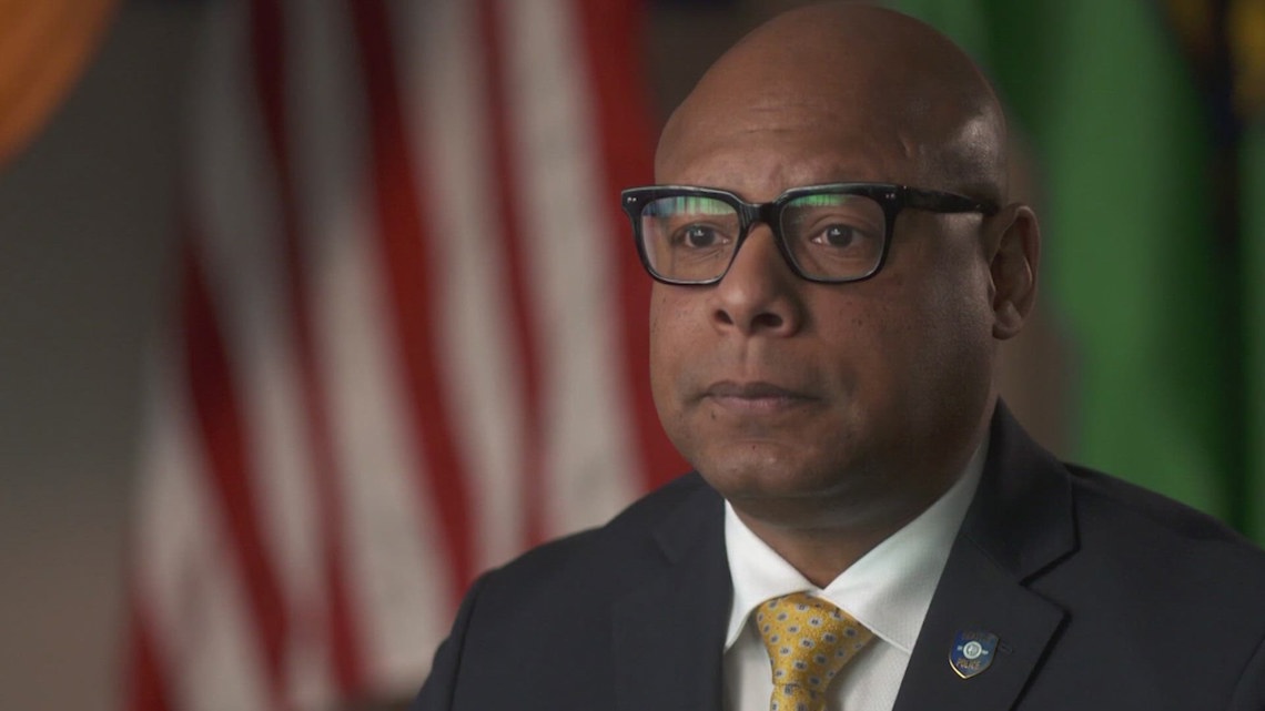 Chief Shon Barnes stands before public safety committee | kgw.com