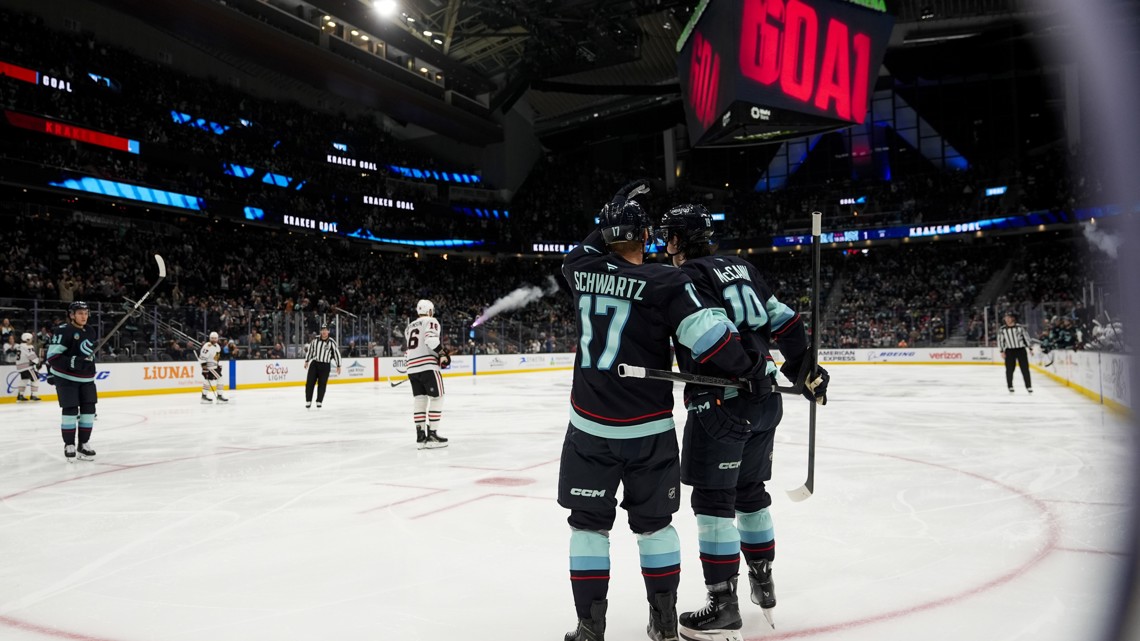 Jaden Schwartz's power-play goal leads Kraken to 3-1 win over ...