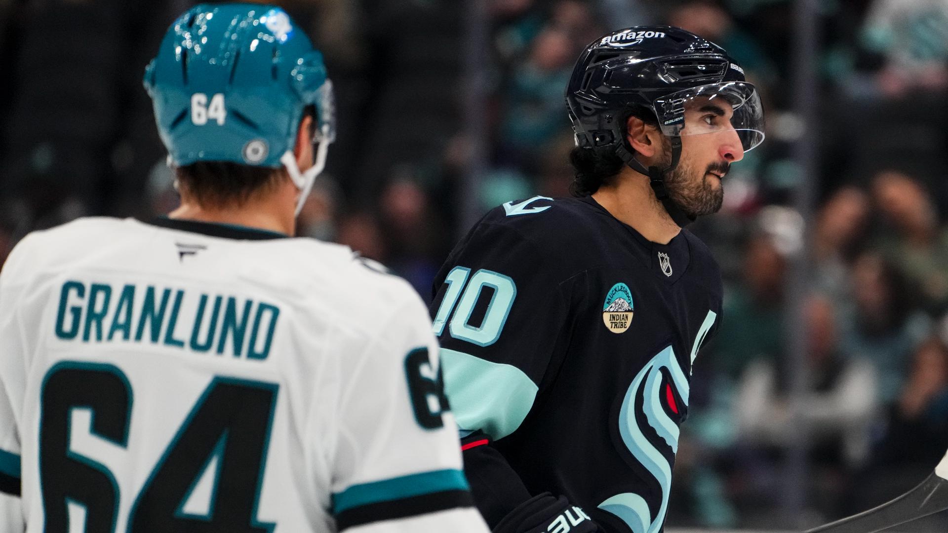 Mikael Granlund and Jake Walman set up all the goals for the Sharks in ...