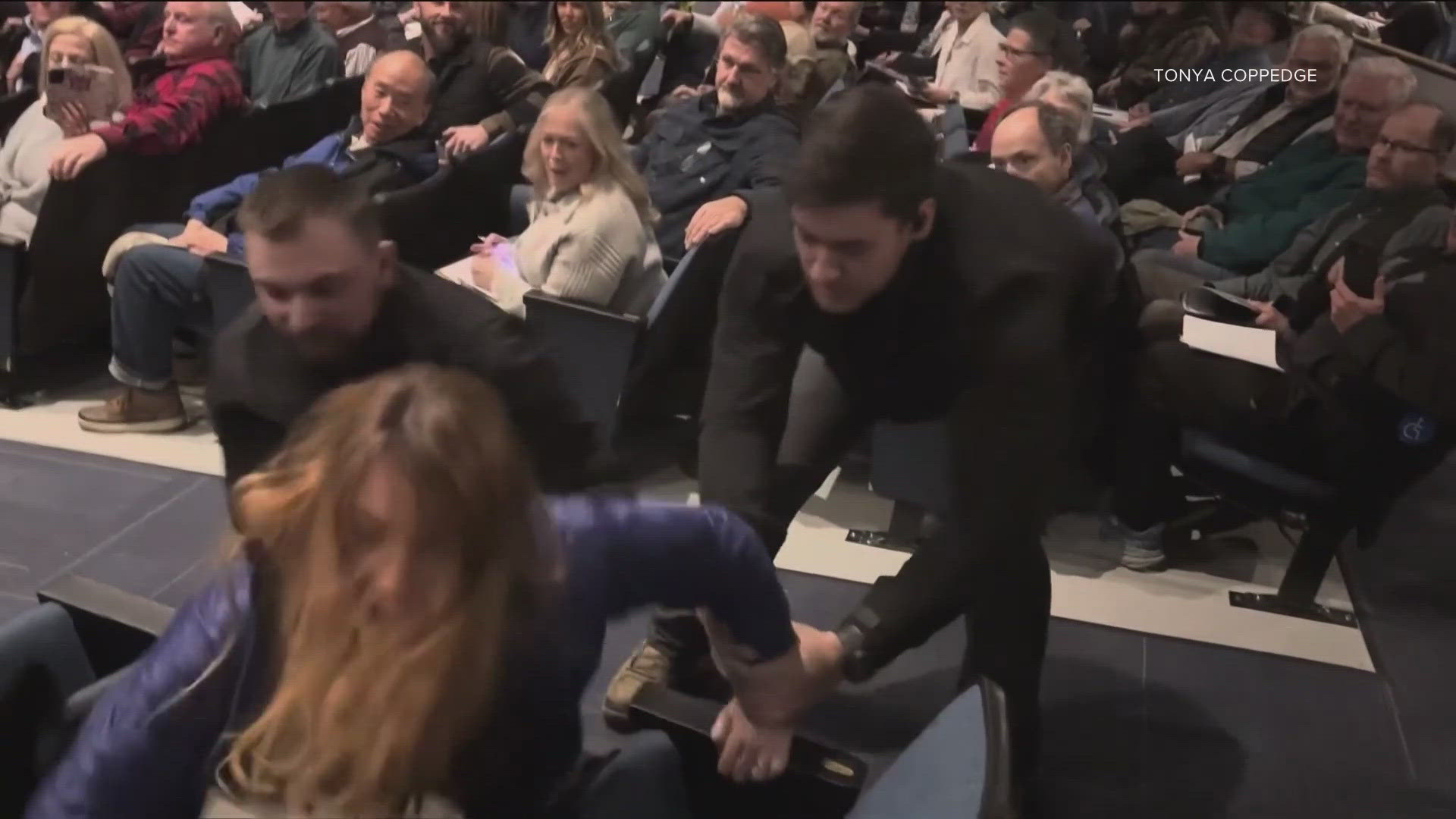 Woman forcibly removed from Idaho Republican Town Hall has charge ...
