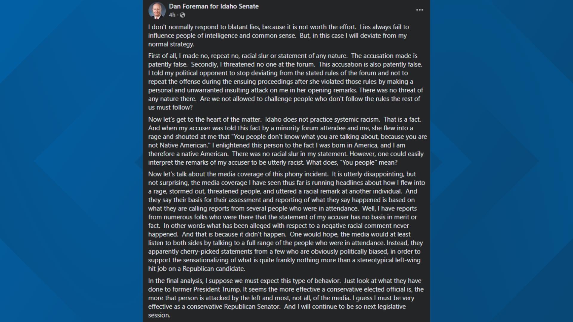 Idaho rep screams racist remark to Indigenous candidate | kgw.com