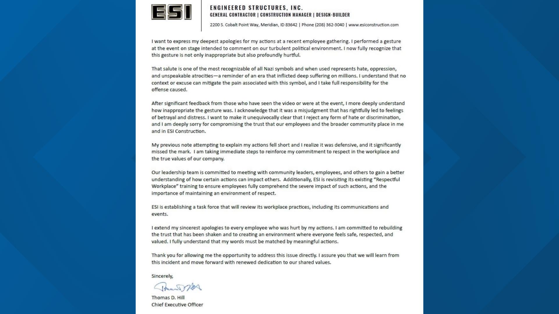 Idaho construction CEO resigns following apparent 'Nazi salute' at ...