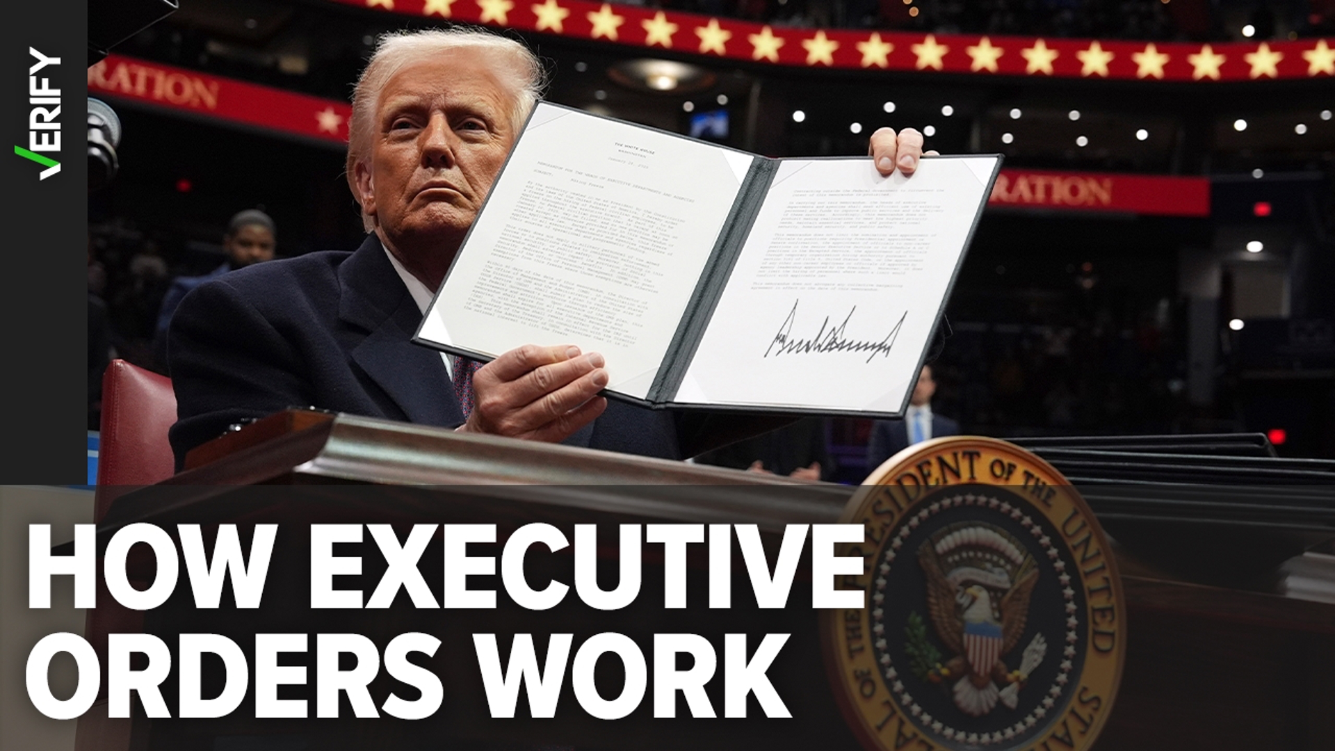 Who is the guy handing Trump the executive orders? | kgw.com